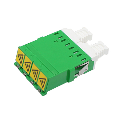 Quad LC APC Shutter Optical Fiber Adapter Singlemode Mid Coupler with ...